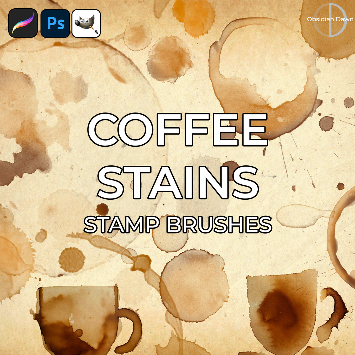 Coffee Stains Brushes - Photoshop, Procreate, GIMP — Obsidian Dawn