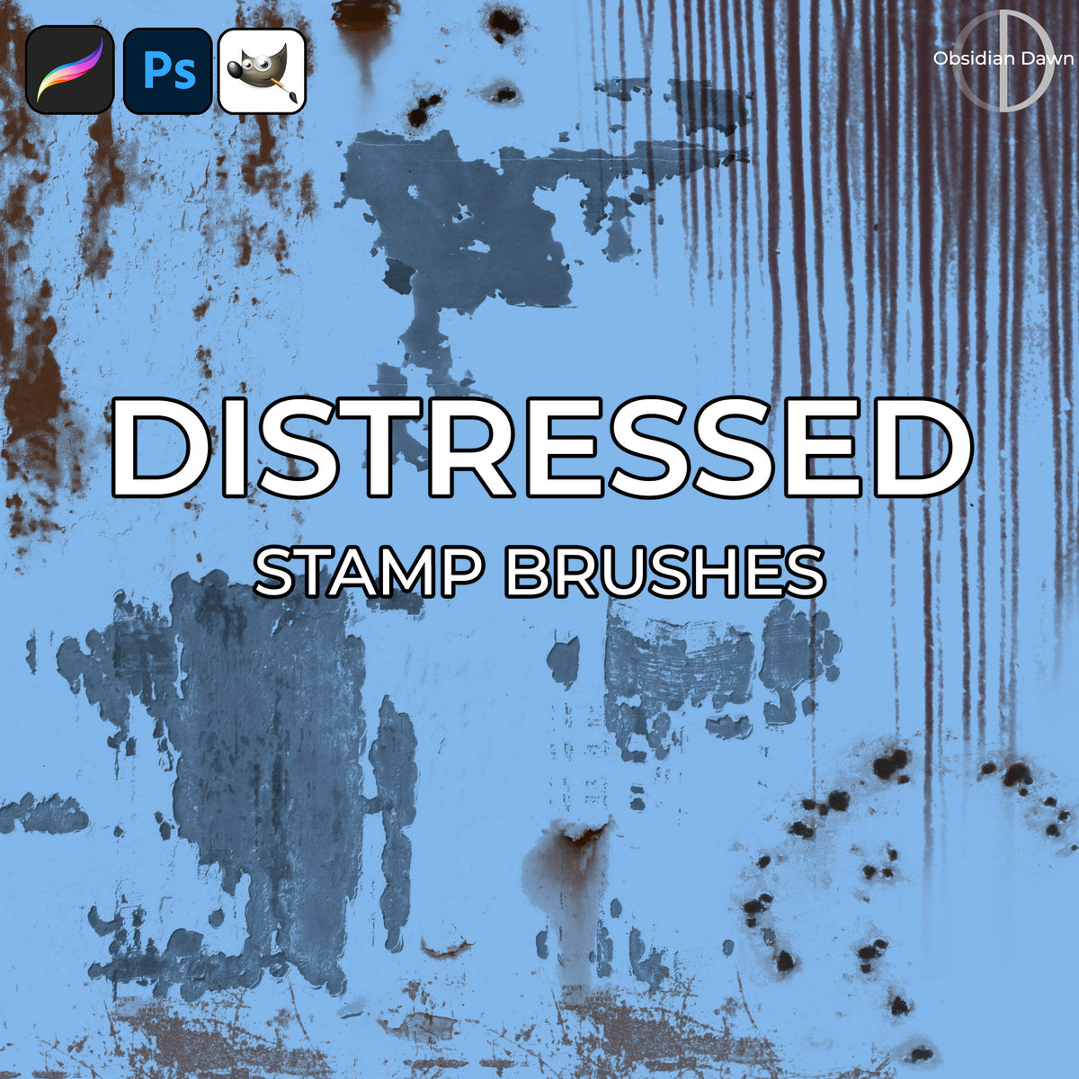 Distressed Brushes - Photoshop, Procreate, GIMP — Obsidian Dawn