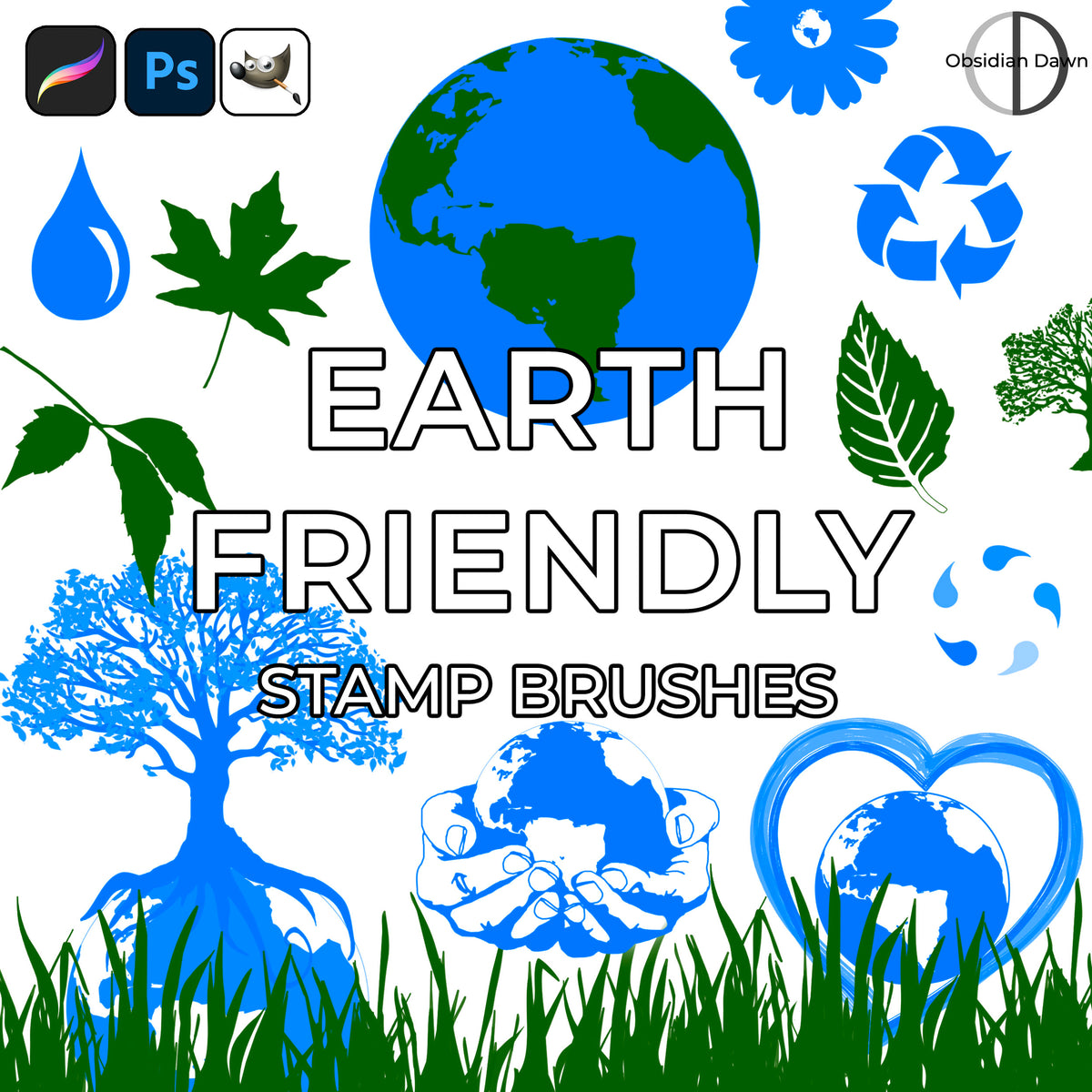 Earth Friendly Brushes - Photoshop, Procreate, GIMP — Obsidian Dawn