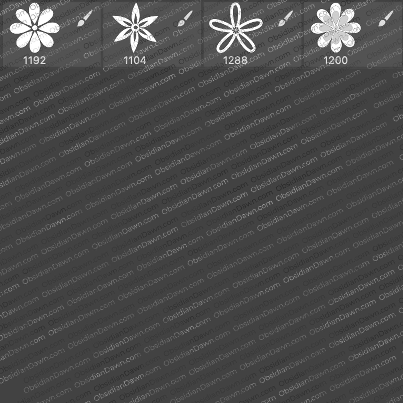 Flower Shapes Brushes - Photoshop, Procreate, GIMP — Obsidian Dawn