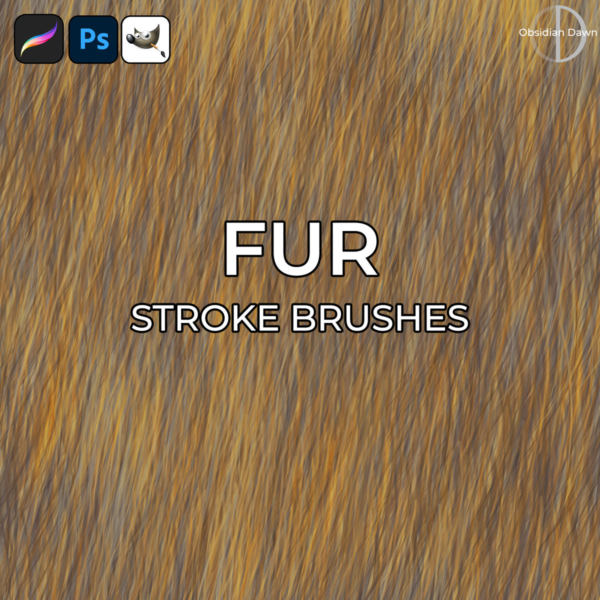 Fur Stroke Brushes - Photoshop, Procreate, GIMP — Obsidian Dawn