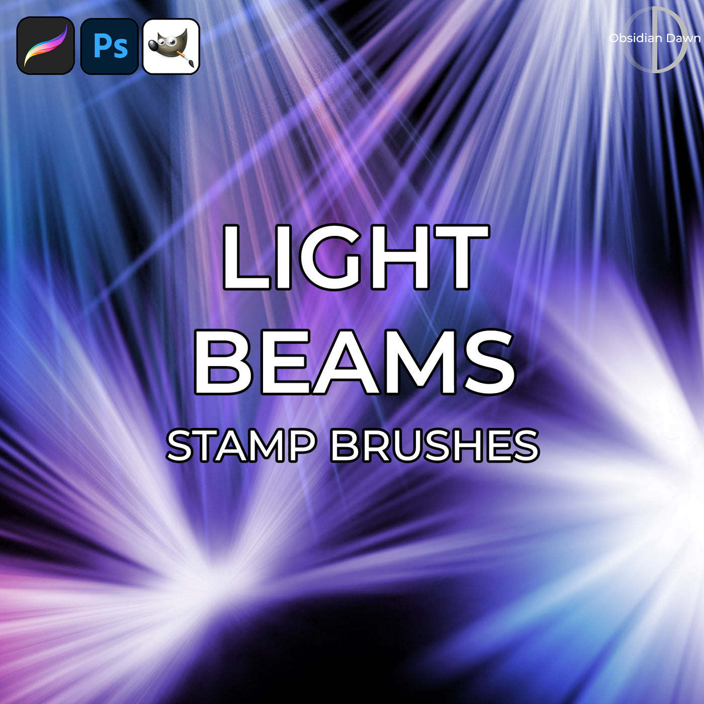 Light Beams Brushes – Photoshop, Procreate, GIMP — Obsidian Dawn