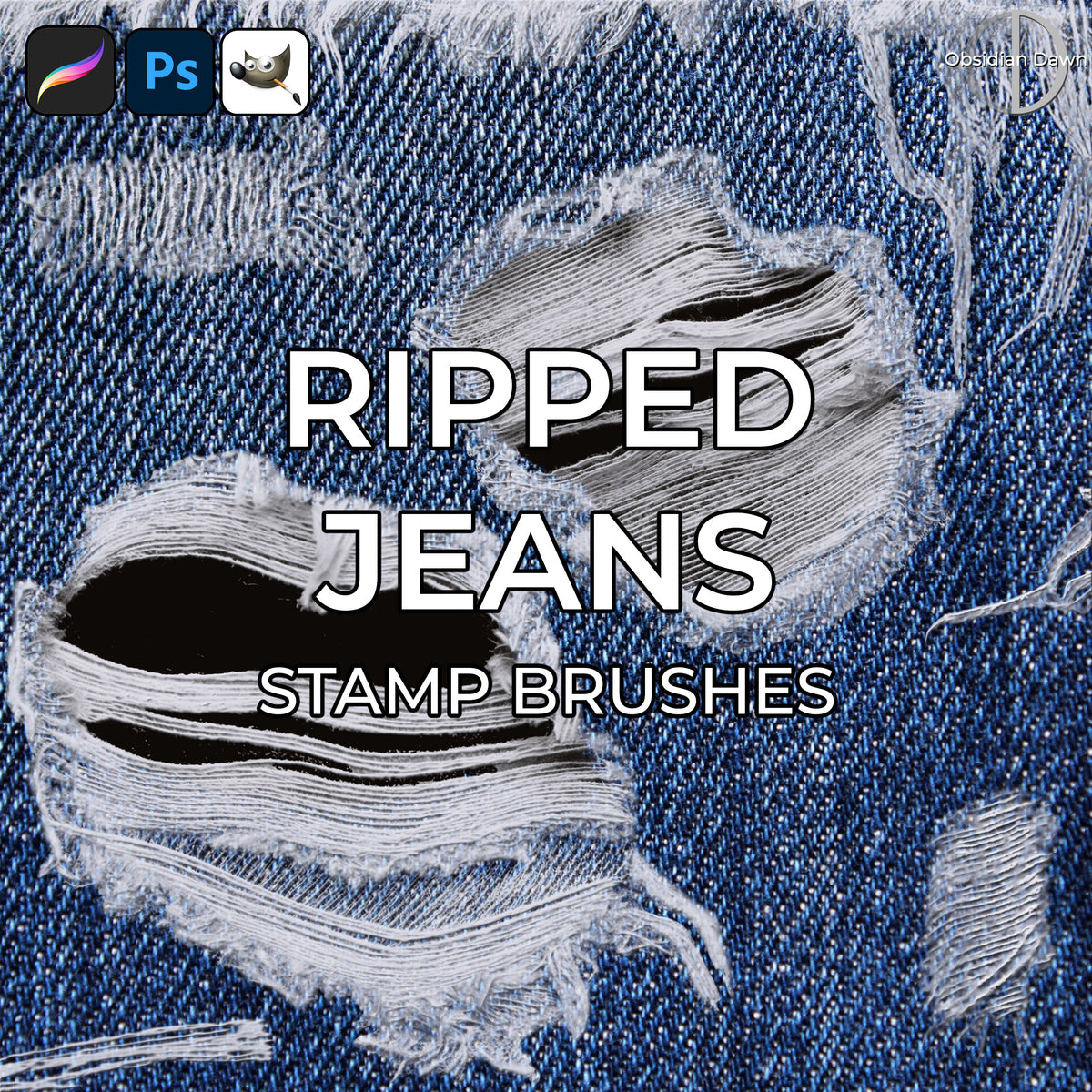 Ripped Jeans Brushes - Photoshop, Procreate, GIMP — Obsidian Dawn