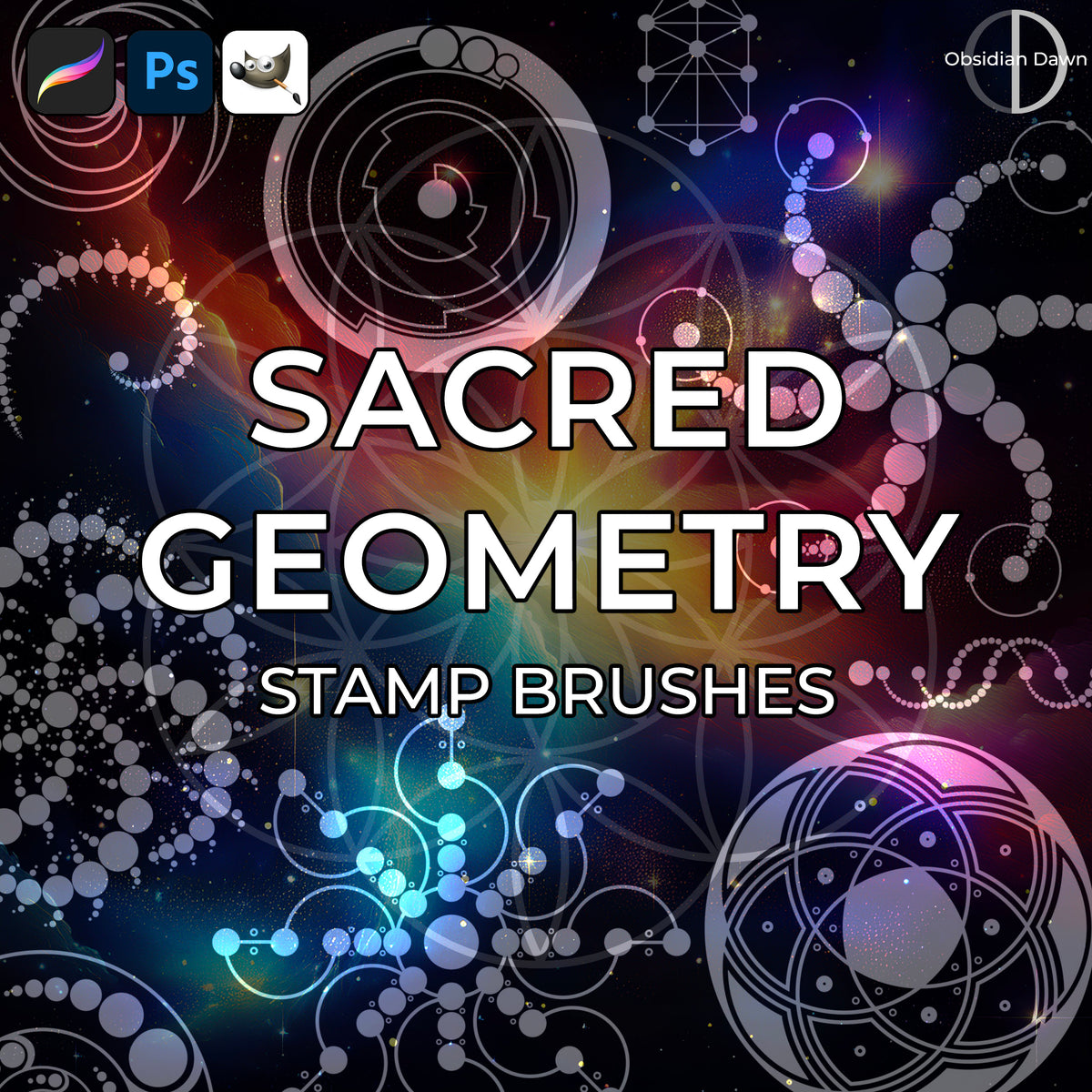 Sacred Geometry Brushes - Photoshop, Procreate, GIMP — Obsidian Dawn