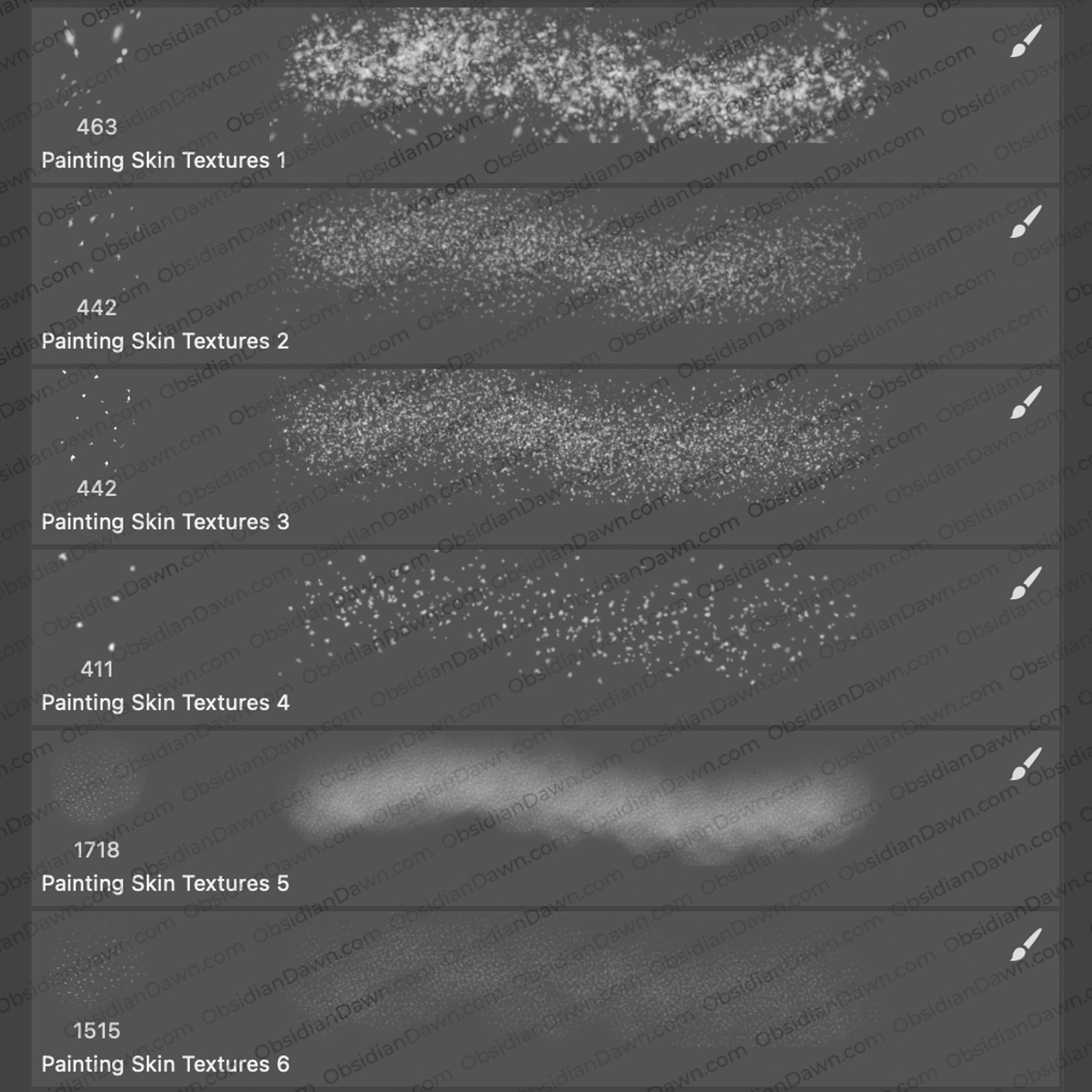 Skin Textures Stroke Brushes - Photoshop, Procreate, GIMP — Obsidian Dawn