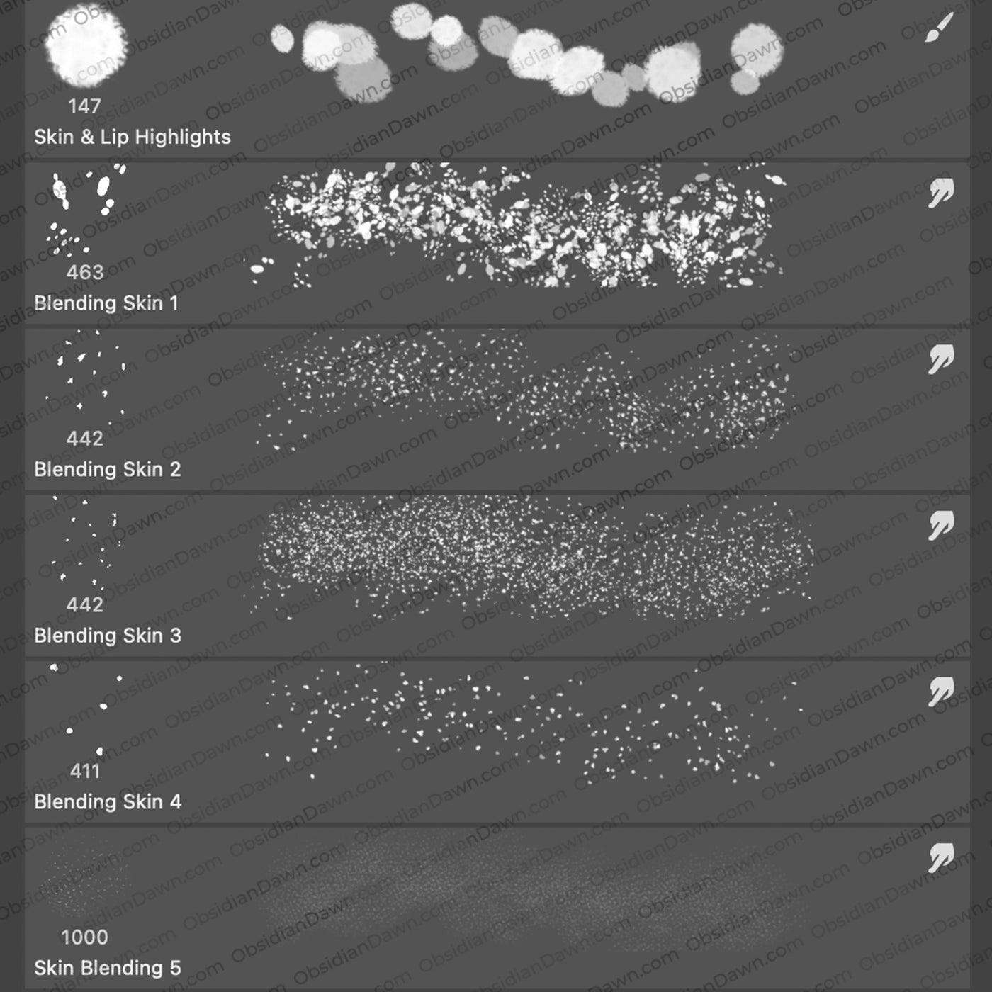 Skin Textures Stroke Brushes - Photoshop, Procreate, GIMP — Obsidian Dawn