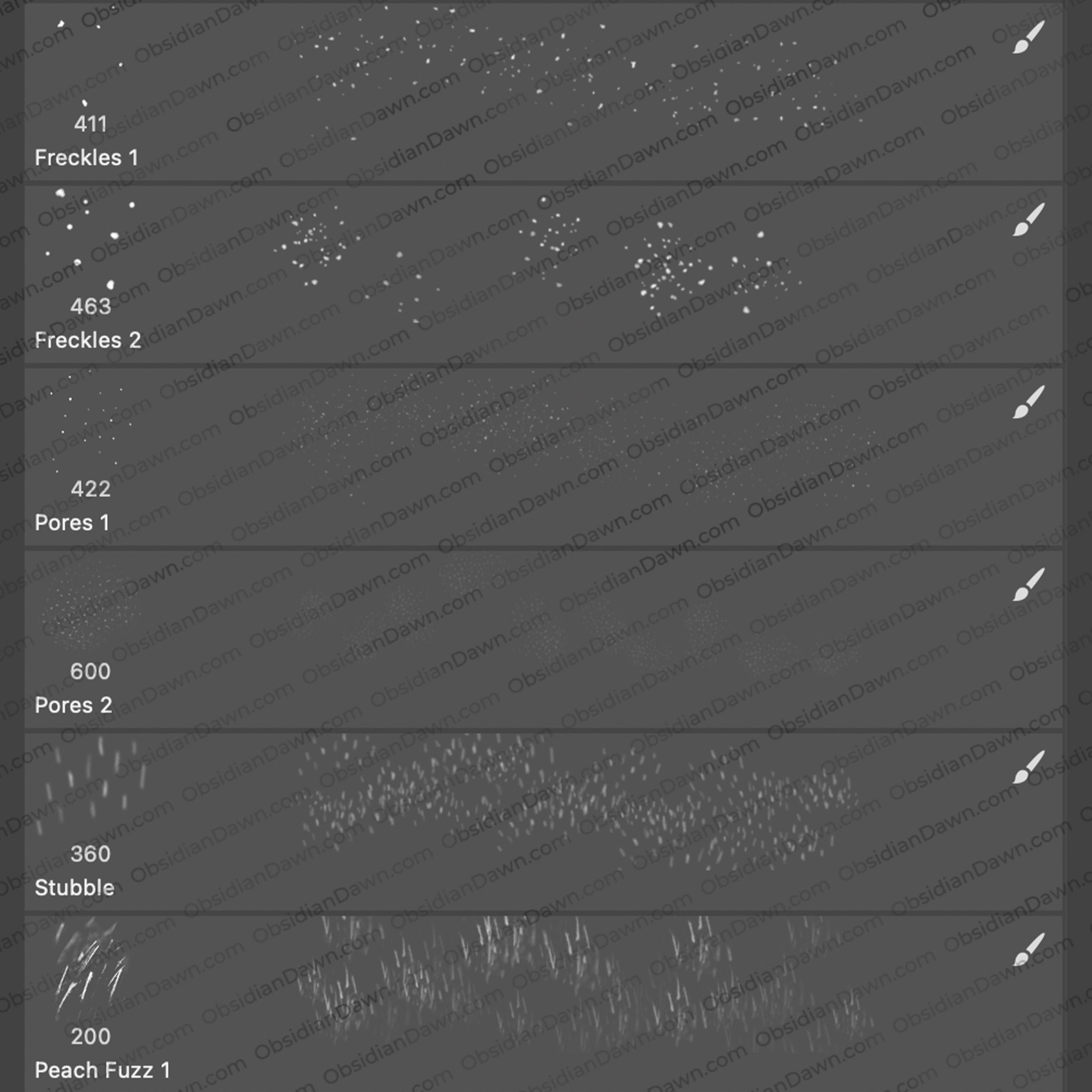 Skin Textures Stroke Brushes - Photoshop, Procreate, GIMP — Obsidian Dawn